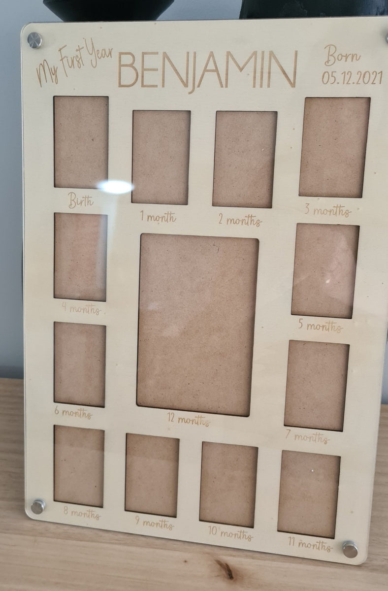 My First Year Birthday Photo Board | First Birthday Photo Memory Board ...