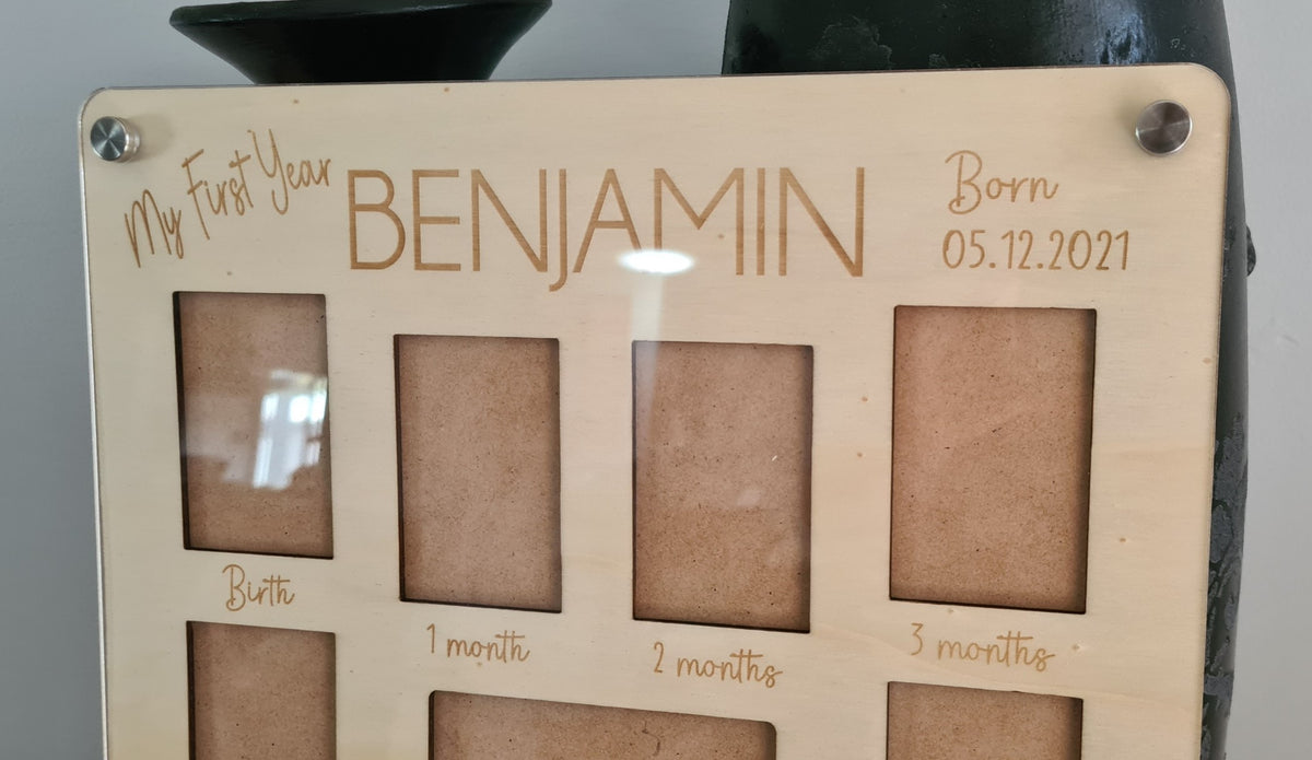 My First Year Birthday Photo Board | First Birthday Photo Memory Board ...